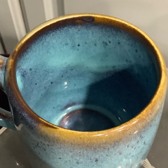 Dining | Blue Glazed Handmade Ceramic Signed Pottery Artisan Design ...